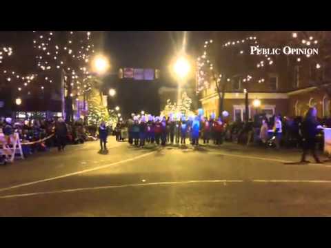 The downtown parade begins