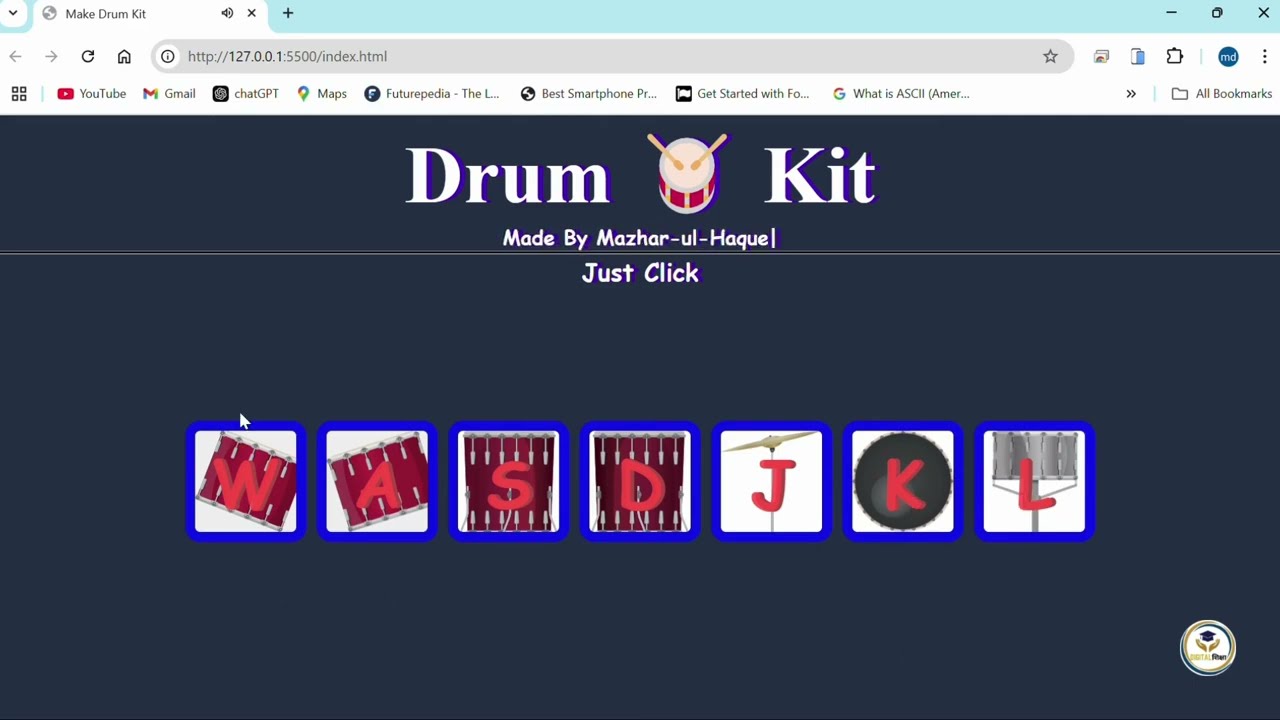 How to Make a Drum Kit with HTML CSS JS  | Easy Drum Kit Tutorial for Beginners #digitalcodingadda