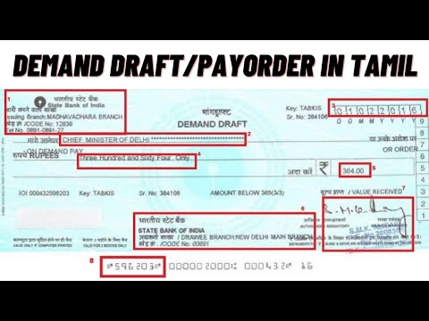 Demand Draft/Pay Order in Tamil | DD/PO in Bank