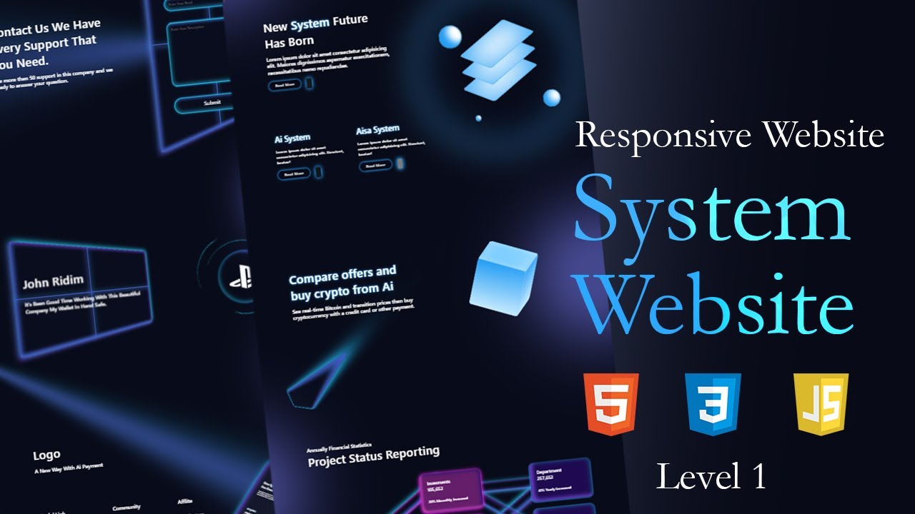 How To Make Responsive Website Using HTML And CSS And JavaScript Without Any Image | Pro Design