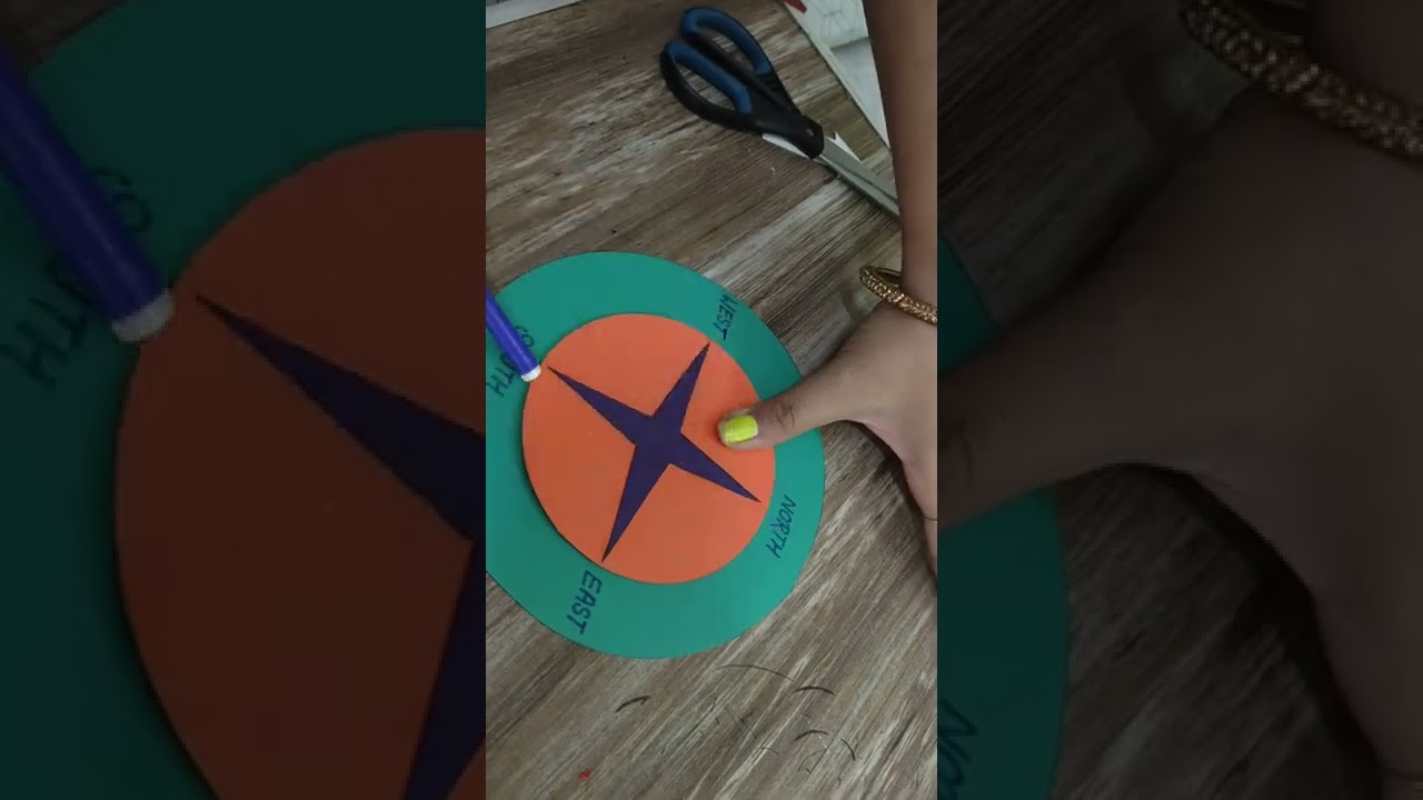 Try this paper 🧭 compass. #shorts #youtubeshorts #satisfying #diy #papercraft #craft