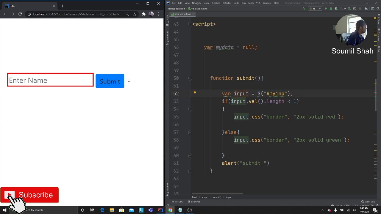 How to perform input field validation using J query and RegExp