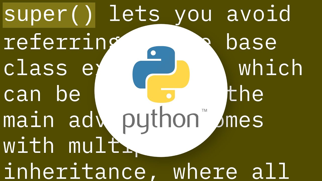 Understanding Python super() with __init__() methods