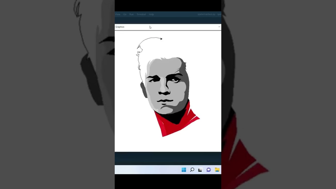 Draw Spider Man Face using 3 line of python code #short #viral #python #coding