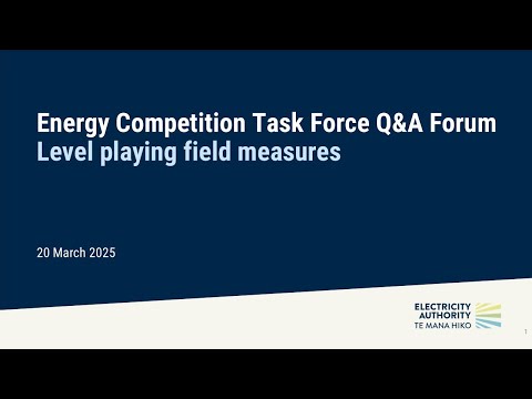 Energy Competition Task Force Level Playing Field Q & A Forum - Webinar