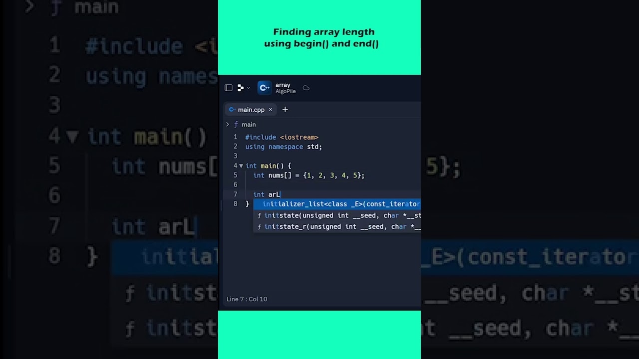 CPlusPlus Tutorial (How to find array length)