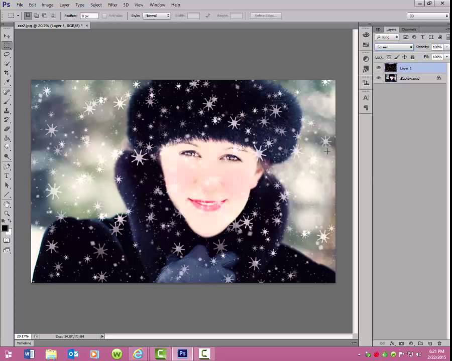 How to Add Whimsical Fake Snowflakes in Photoshop & PSE