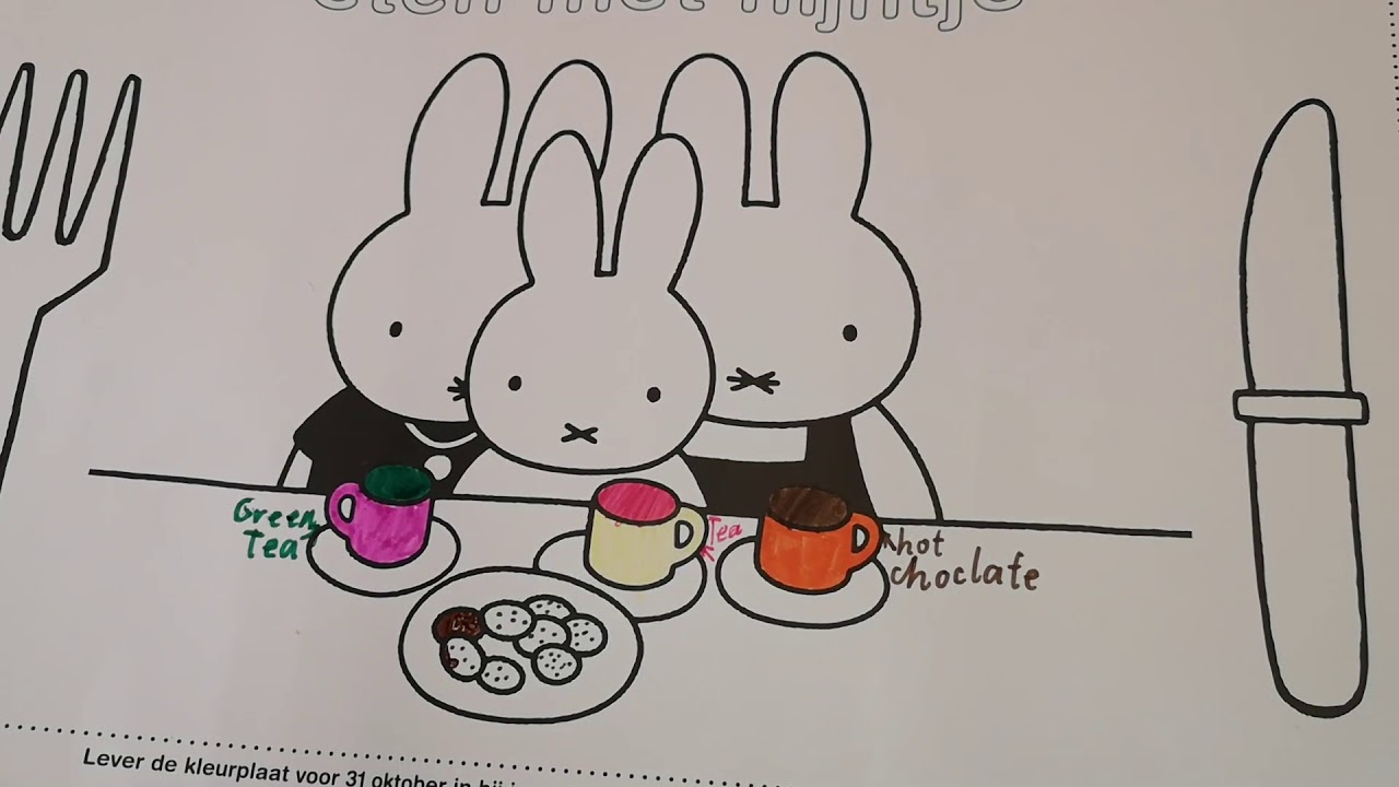 Coloring a cute Miffy coloring page!