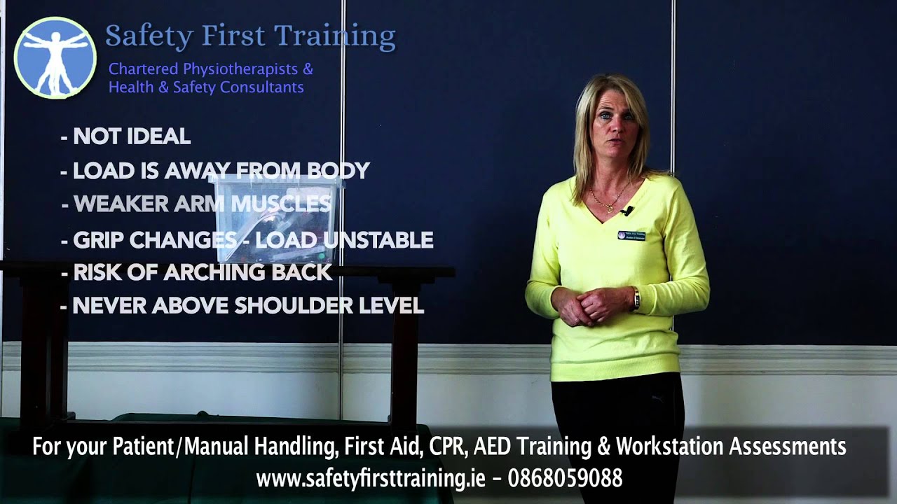 Lifting boxes on & off a height by Safety First Training.