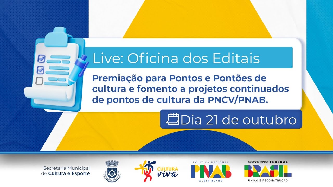 Oficina dos Editais Premiação para Pontos e Pontões de Cultura