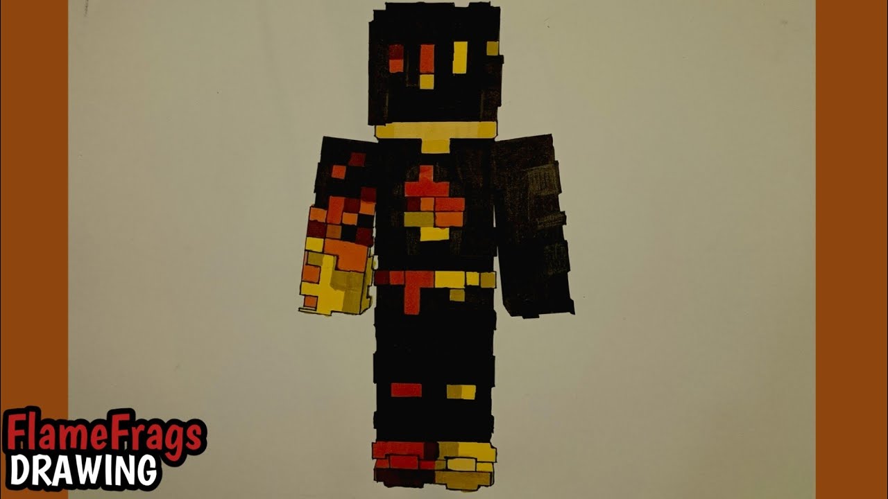 FlameFrags Minecraft skin drawing