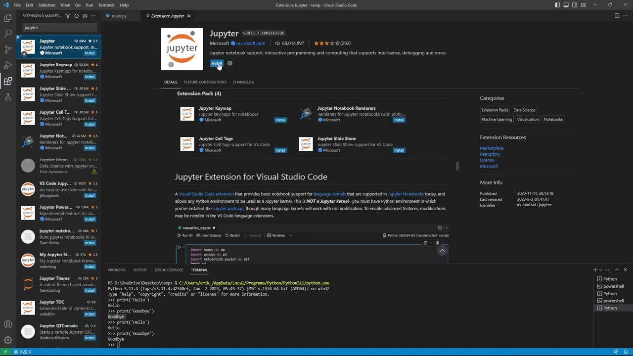 5. Python - run code in an interactive window in VS Code