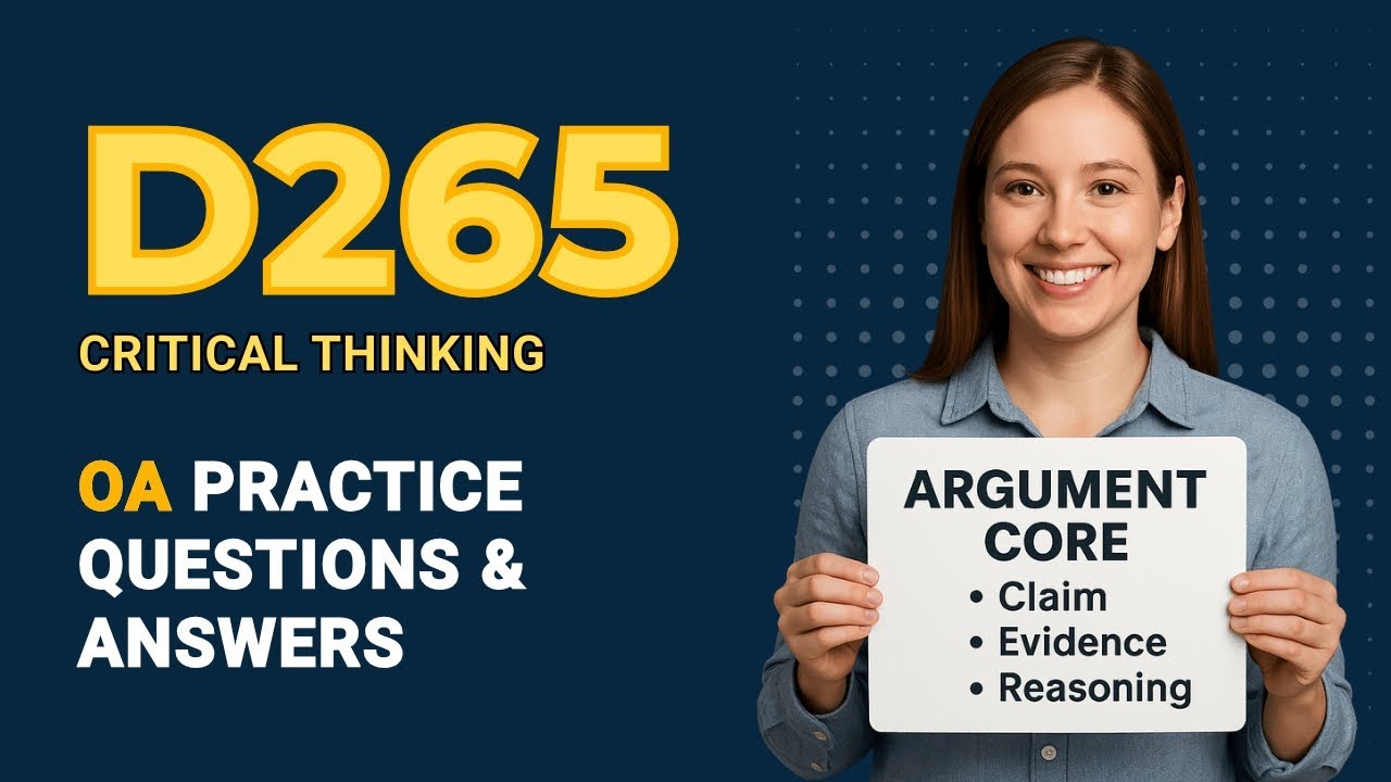 Pass WGU D265 OA – Real-Style Questions with Detailed Answer Explanations