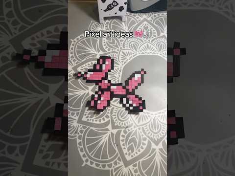 Pixel art ideas 🎀🐩 #pixelartideas #art #pixelart #dog #pink #balloon