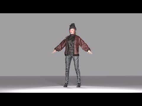 Woman with cap and jacket. Game character