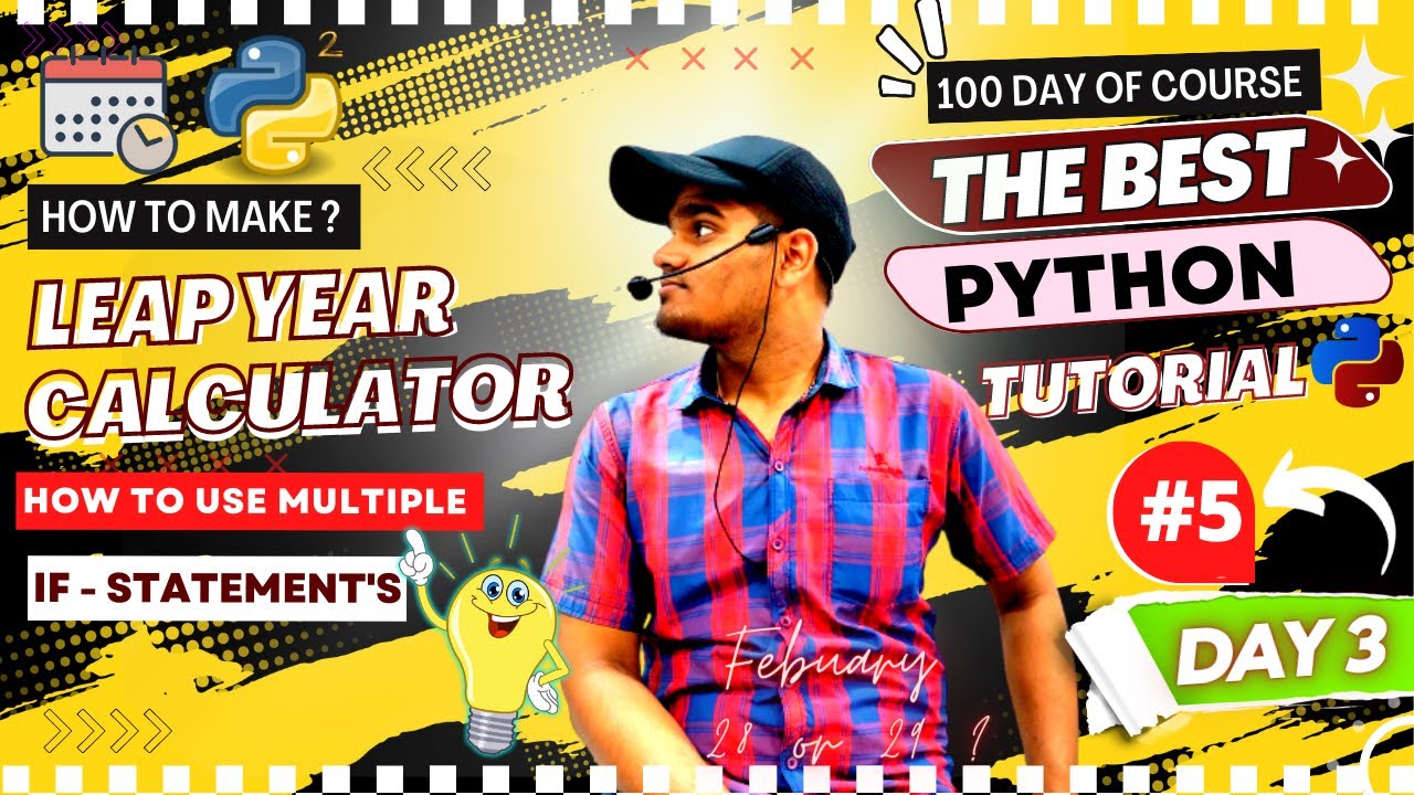 Python Leap Year Calculator | Python Program to Check Leap Year (Hindi) | Python Tutorial