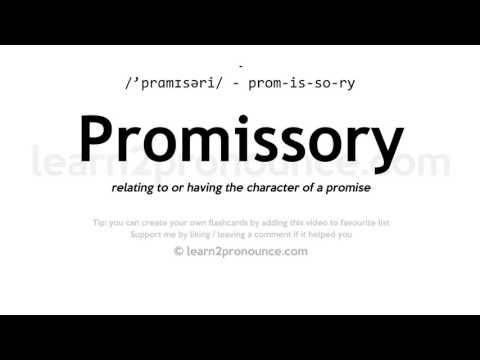 Pronunciation of Promissory | Definition of Promissory