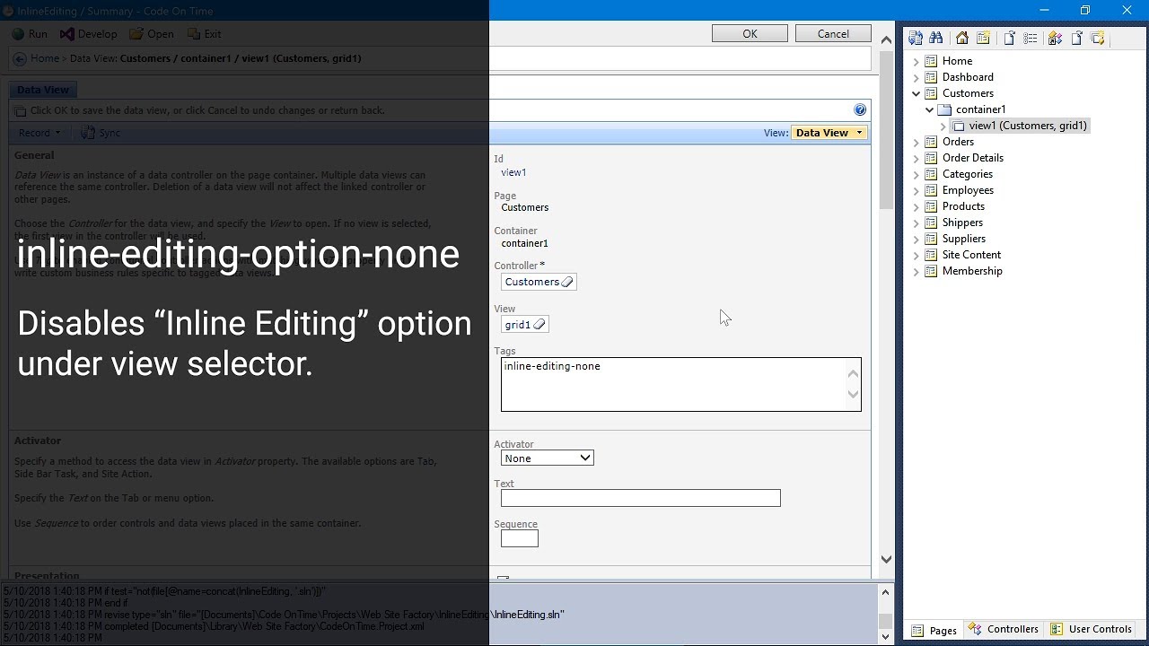 Controlling Inline Editing Mode