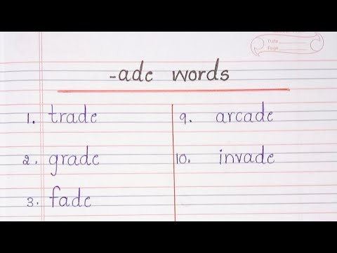 -ade words || Words ending with -ade