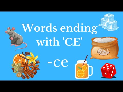 Words ending with 'CE' | Word Family - 'ce' | Suffix -ce | Phonics | Nursery/KG Learning | Flashcard