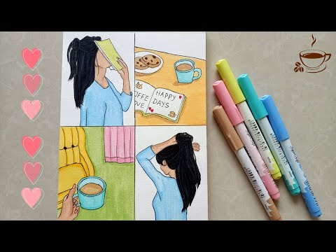 4 Pinterest Aesthetic Girl Drawing Ideas | | Easy aesthetic drawing tutorial 💗