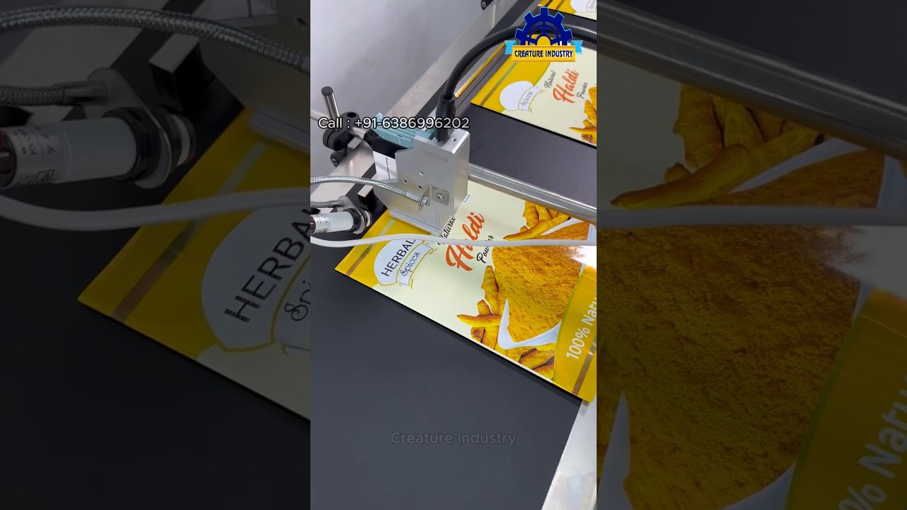 TIJ Printer Expiry Date Coding Machine | TIJ With Conveyor Pouch Printer #printer #pij
