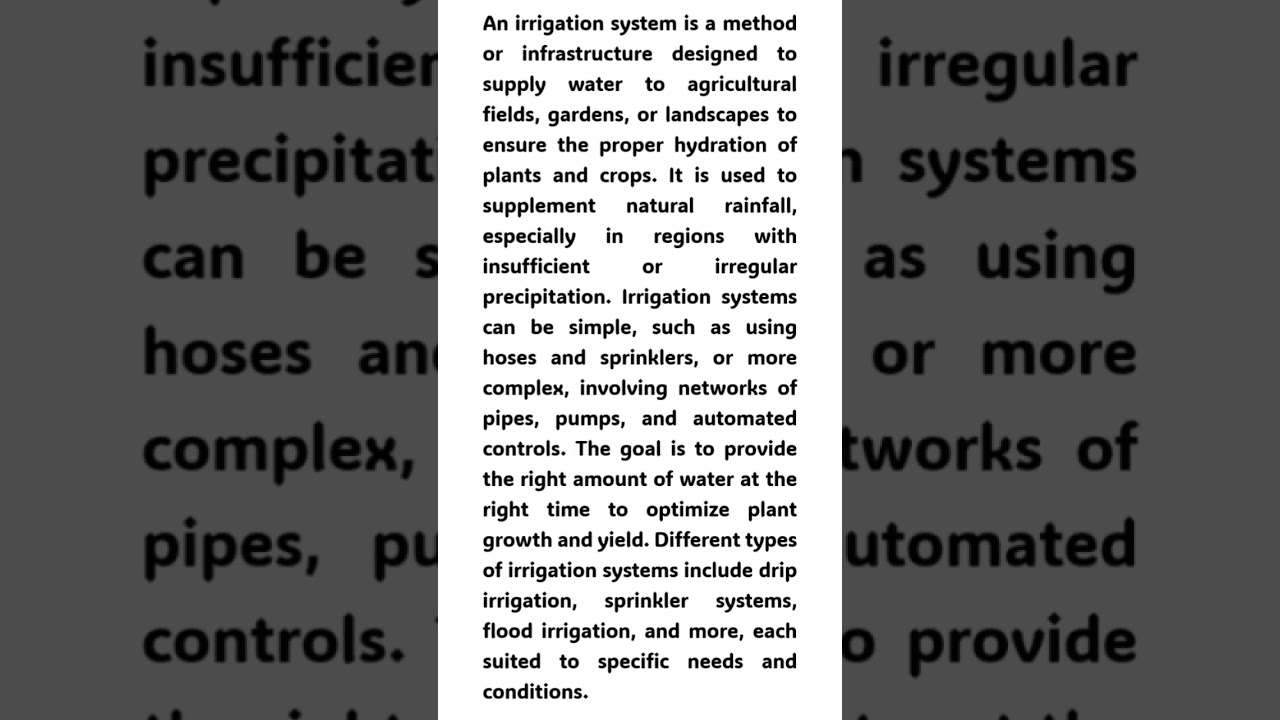 what is an irrigation system.#irrigation