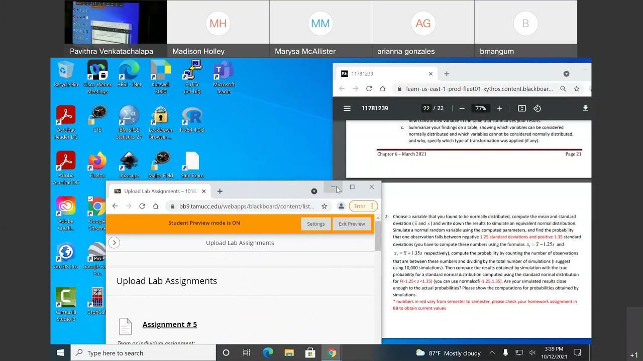 LAB 6: Normal Probability distributions