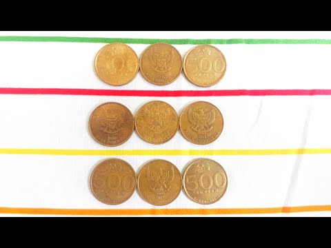 KOLEKSI UANG LOGAM LENGKAP Bahan Kuningan 500 RUPIAH Tahun 1997 & 2000-2003