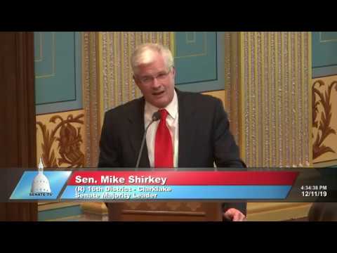 Sen. Shirkey delivers his end of the year message to the Senate