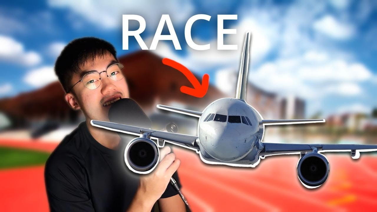 RACING STRANGERS ON THE PLANE!!