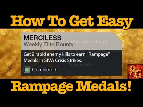 Destiny: How To Get Easy Rampage Medals For Zavala's Merciless Bounty!