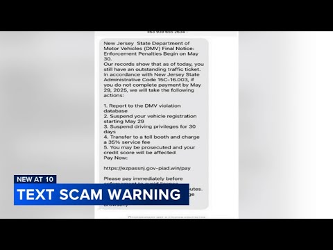 A warning about a text scam involving the New Jersey Motor Vehicle Commission.