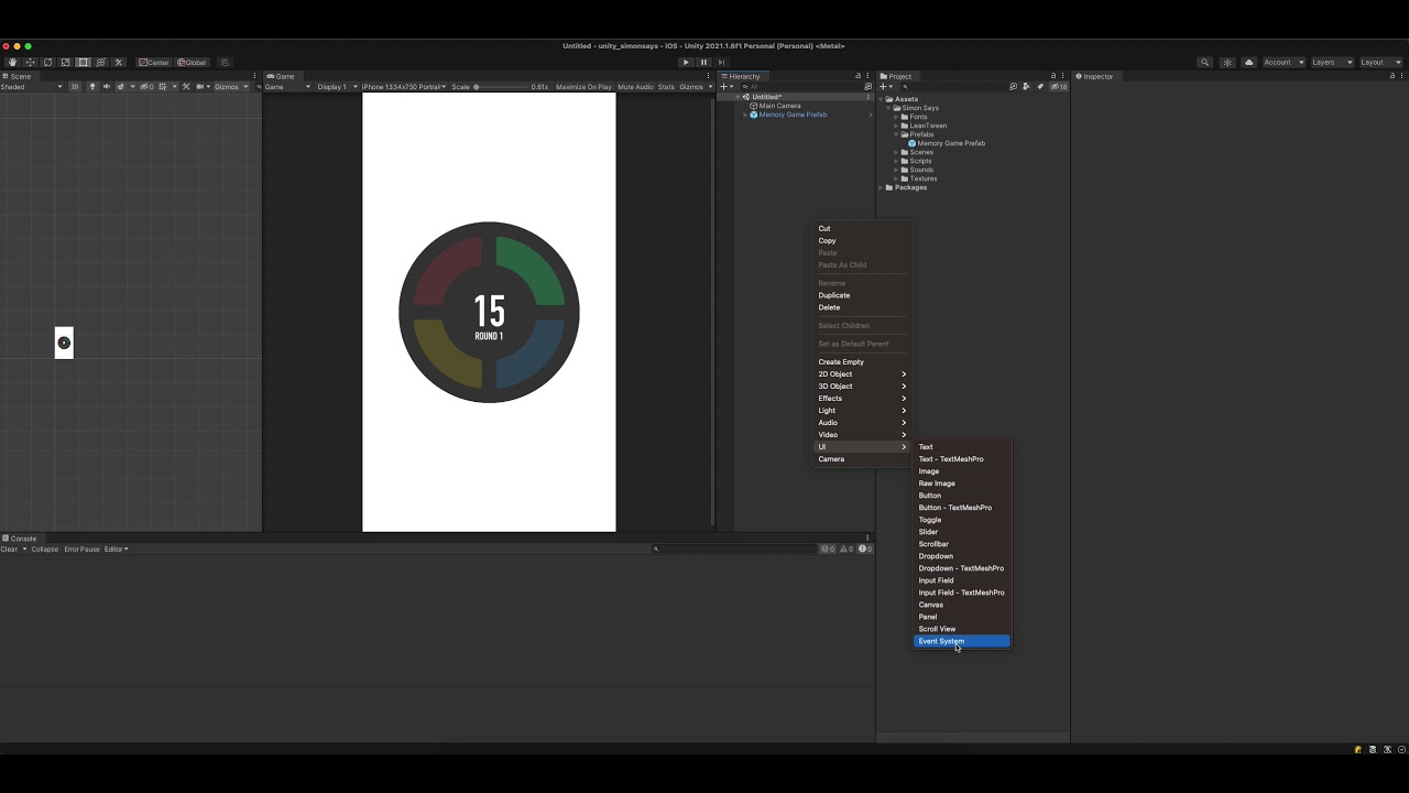 Unity Asset - Simple Memory Game Quick Setup