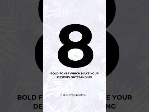 8 Bold Fonts Which Make Your Designs Outstanding..! #fonts || #graphics || #design