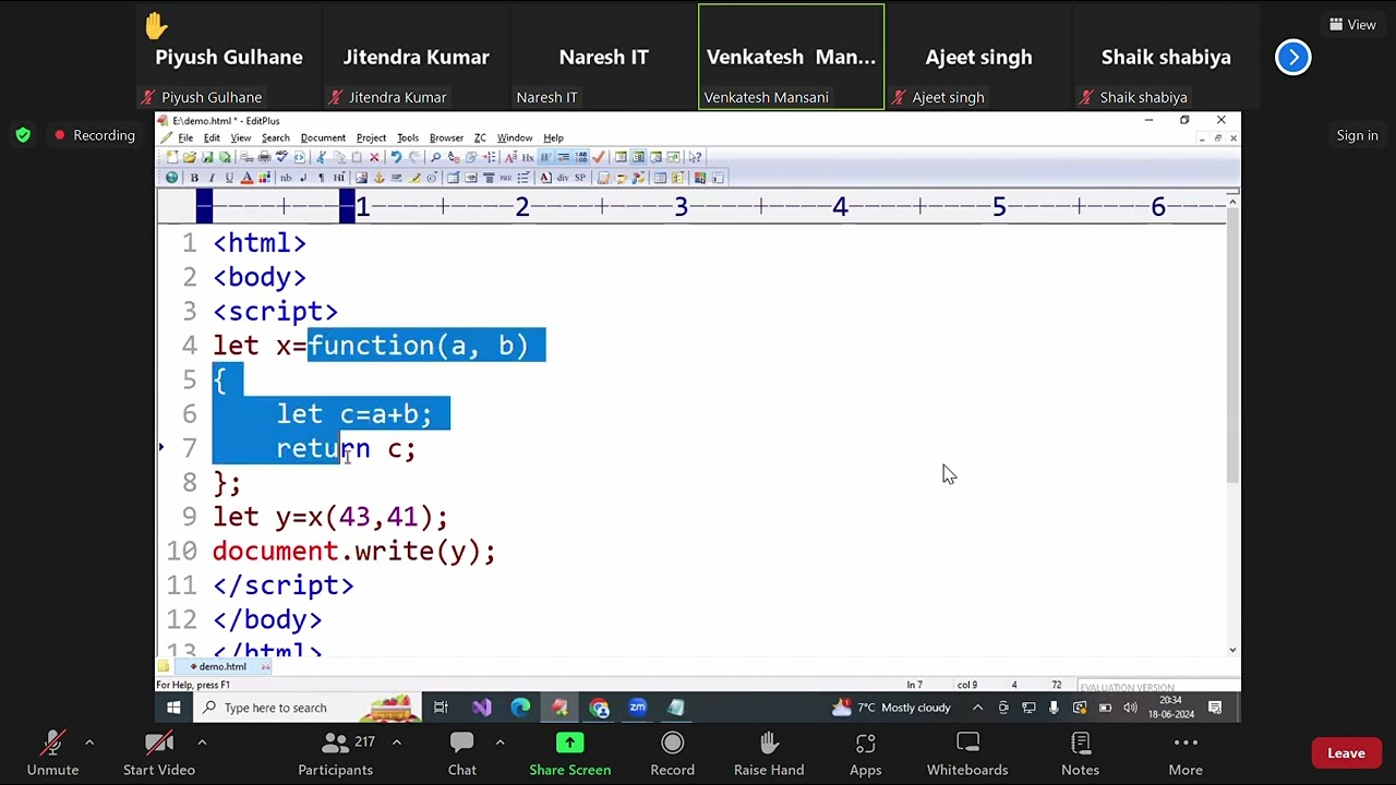Lec 40   Anonymous function of Java Script