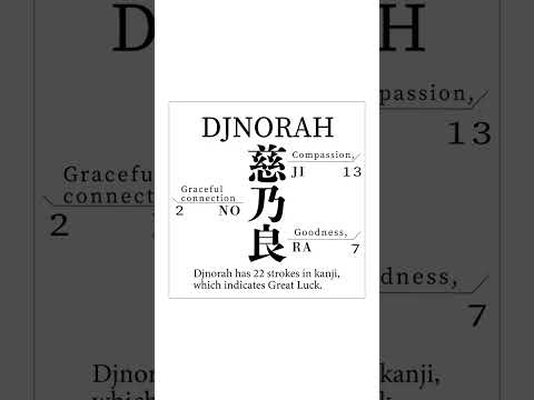 Djnorah =慈乃良What does “Djnorah” look like in Japanese Kanji?#roppongihanko #japaneseculture