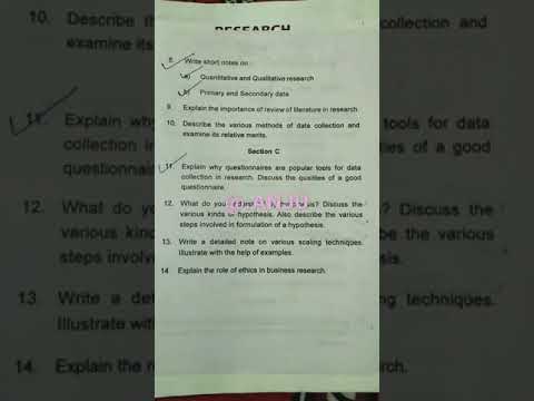 questions paper of research methodology for BBA students