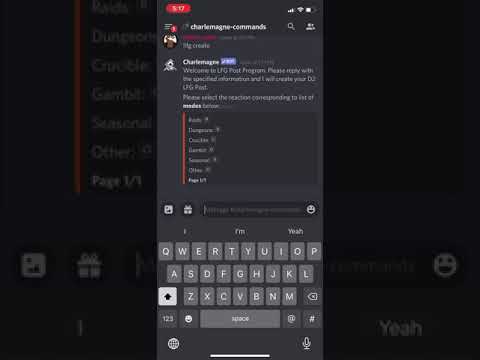 How to make a LFG using Charlemagne in Discord