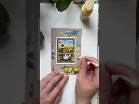 Sunflower 🌻 custom painted mtg card art #magicthegathering #shorts