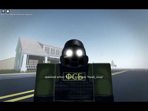 Rusky armour in Roblox town.