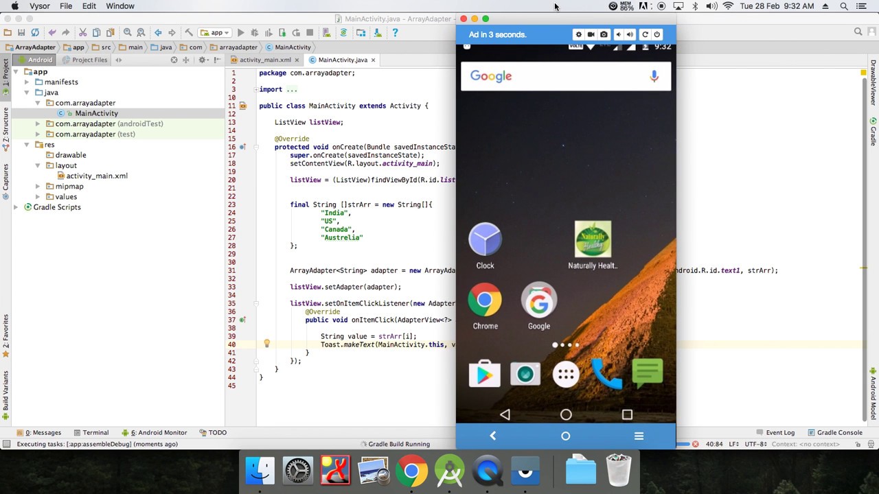 ArrayAdapter Tutorial