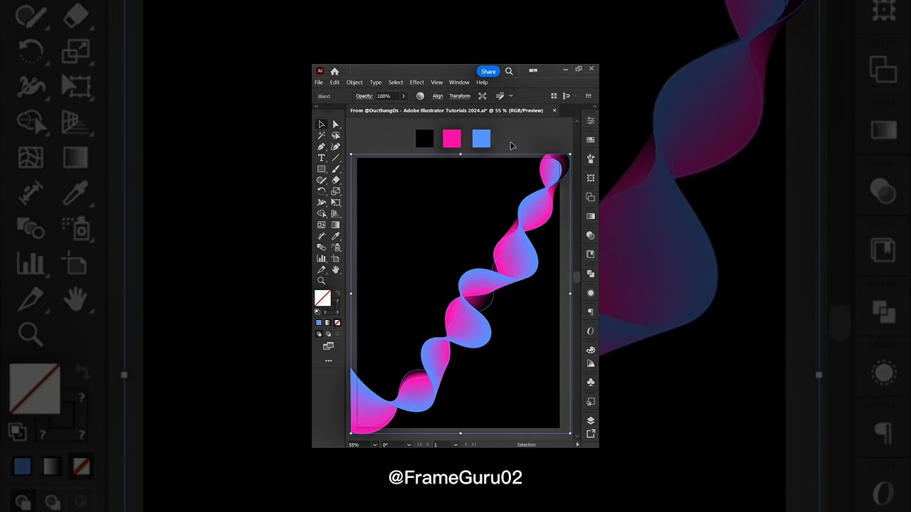 Neon Wave Effect in Illustrator Tutorial ✨