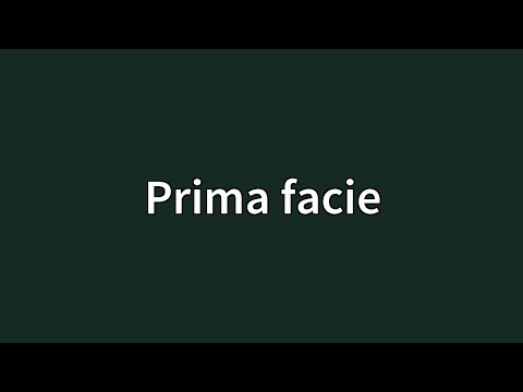 Prima facie Meaning