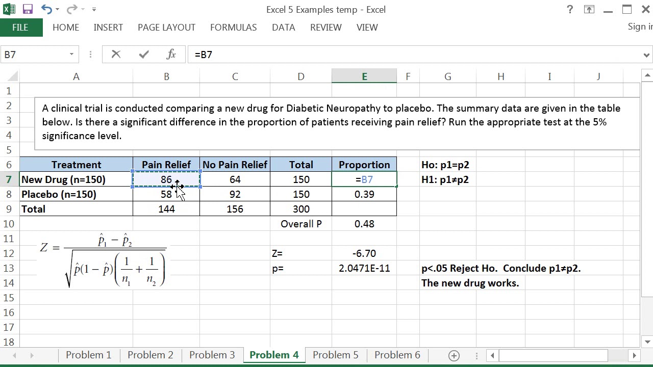 HLTH 501 Excel 5 Problem 4