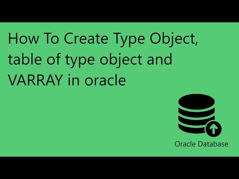 how to create type object and table in oracle database