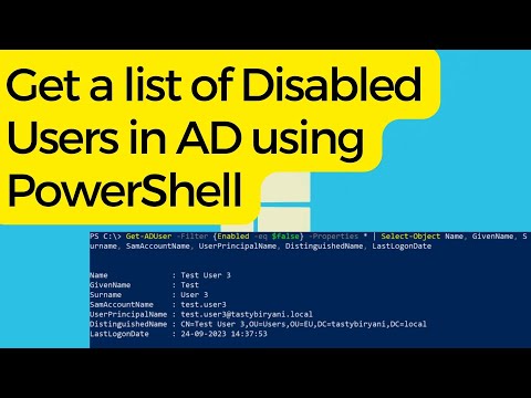Get a list of Disabled Users in Active Directory using PowerShell