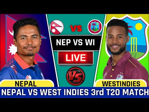 Live : Nepal Vs West Indies - 3rd T20 | NEP vs WI live score & commentary | nepali cricket live
