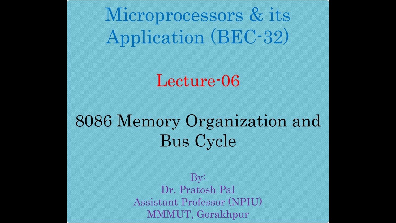 Microprocessors Lecture-06 : 8086 Microprocessor | Memory Organization | Bus Cycle