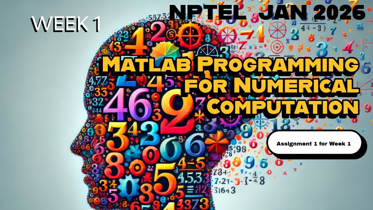 NPTEL Matlab Programming for Numerical Computation - WEEK 1 Assignment 1 Ans JAN 2026#nptel #matlab